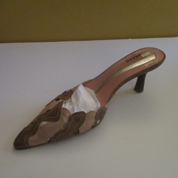 PAZZO | Shoes | Vintage Pazzo Pink Taupe Suede Pointed Toe Slides ...
